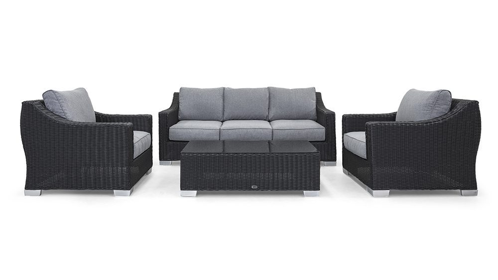 Watson 4 Pieces Wicker Outdoor Furniture Set - Black - Outdoor Gallery ...
